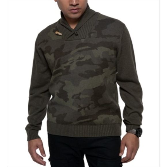 Sean John | Sweaters | Sean John Mens Shawl Collar Camo Sweater Green ...